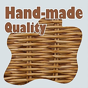 myHomeBody Wicker Basket With 3 Compartments | Woven Baskets for Organizing | Storage Basket, Toilet Tank Basket | Bathroom Counter Organizer, Bedroom Organization | Tan, 1pc