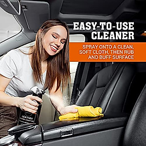 Fuller Brush Leather Cleaner Conditioner – Removes Surface Dirt & Protects Against Drying – Natural Oils Restore Appearance – Penetrates, Softens & Lubricates Leather Surfaces (Bottle with Sprayer)