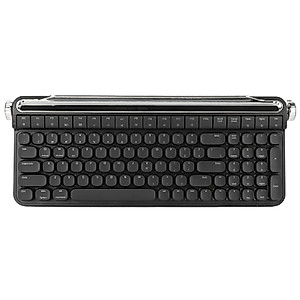 GOWENIC Retro Typewriter Keyboard, Red Switch Mechanical Gaming Keyboard, Hot Swappable Vintage Keyboard RGB Backlight 100 Keys BT5.1, for Game Office, for Windows (black)