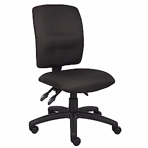 Boss Office Products Multi-Function Fabric Task Chair without Arms in Black (B3035-BK)