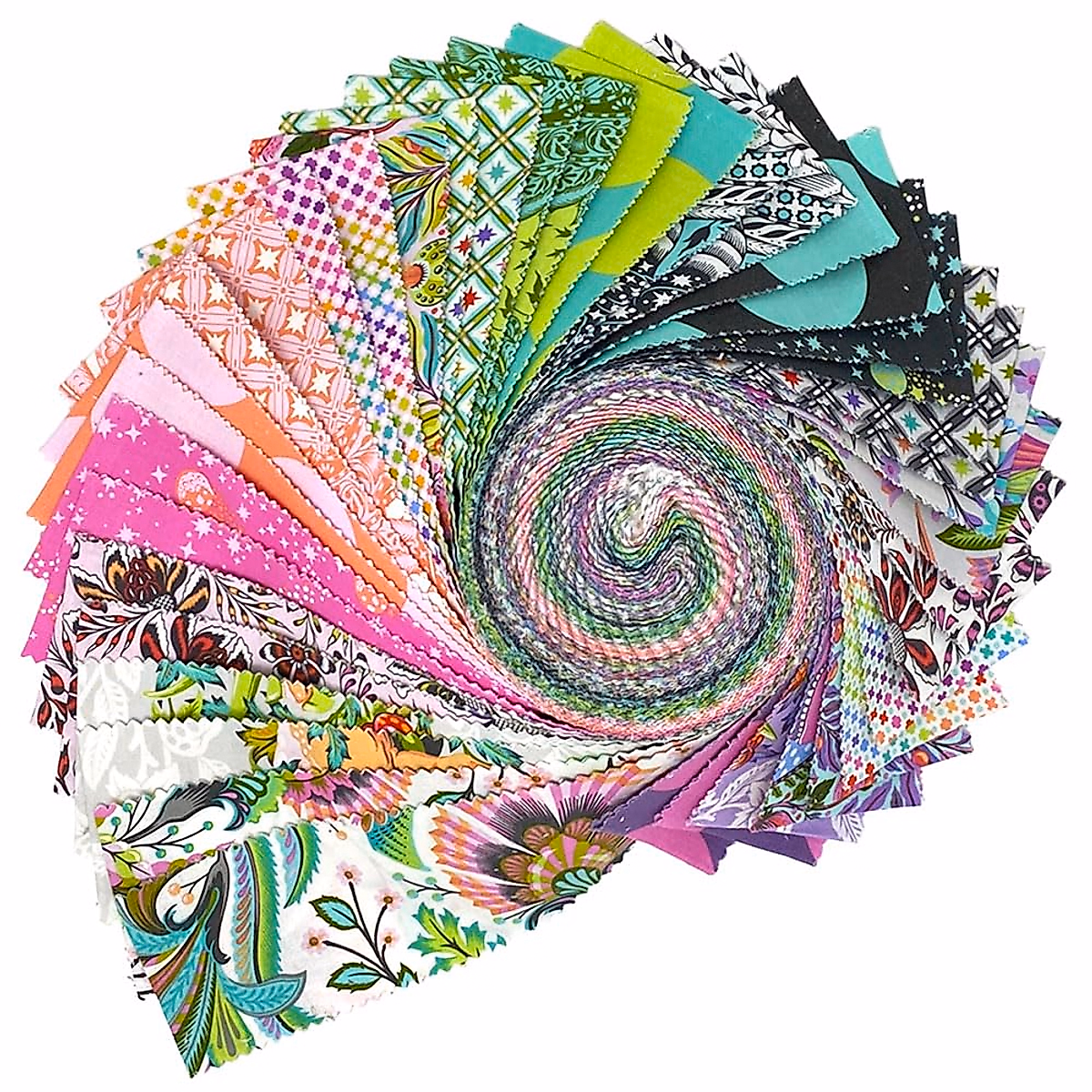 Tula Pink Roar! Design Roll 40 2.5-inch Strips Jelly Roll FreeSpirit Fabrics, Assorted, FB4DRTP.ROAR