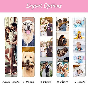 Personalized Bookmarks with Picture Text - Wooden Custom Bookmarks Photo - Double-Sided Customized Bookmark with Gold Tassel for Men Women Kids Gifts for Birthdays Christmas Valentine's Day