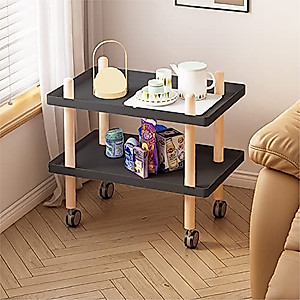 N&V Double Layer Trolly Side Table (Black)