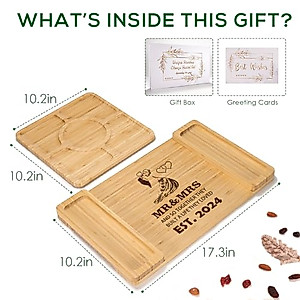 Henghere Mr & Mrs Gifts - Wedding Presents for Newlyweds, Bridal Shower & Engagement Gifts - Cheese Board