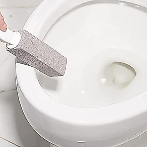 JIANYI Pumice Stone Toilet Bowl Cleaner Brush with Handle, Removes Limescale & Hard Water Stains, Toilet Brush for Cleaning Grills Tile Grout Swimming Pool -2 Pack