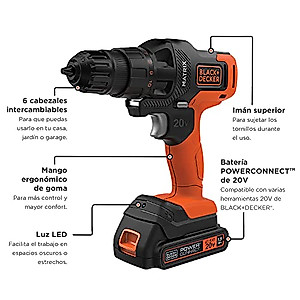 BLACK+DECKER 20V MAX MATRIX Drill, Power Tool Combo Kit, 6-Tool Set, Cordless Tool Set (BDCDMT1206KITC)
