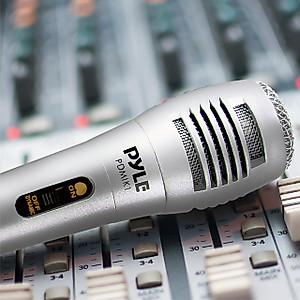 Pyle Wired Dynamic Microphone - Professional Moving Coil Unidirectional Handheld Mic with Built-in Acoustic Pop Filter, Rugged Construction, Steel Mesh Grill, 6.5 ft XLR Audio Cable Wire - PDMIK1
