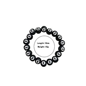 Vintage Black 8 Choker Necklace Statement Billiard Y2K Punk Cool Indie Creative Neckalce Bracelet for Women Men (Style2 Bracelet)