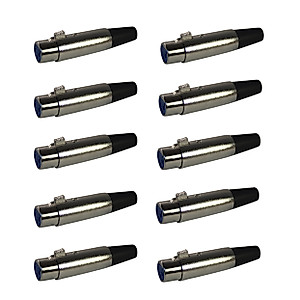 YCS Basics Wire Your Own Solder Type XLR Female Connector, 10 Pack