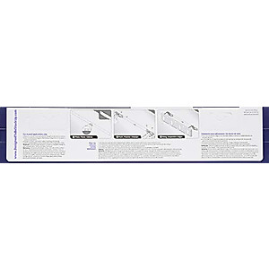 HIGH & MIGHTY 515703 Coat Rack 4 Hook Rail, Easy Tool-Free Dry Wall Installation, Holds up to 30lbs, 18", White & Silver