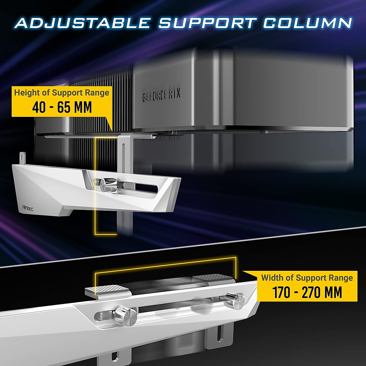 Antec GPU Support Bracket, GPU Holder Brace Graphics Card GPU Support Video Card Holder Bracket, Video Card Sag Holder/Holster Bracket Support - Dagger Black