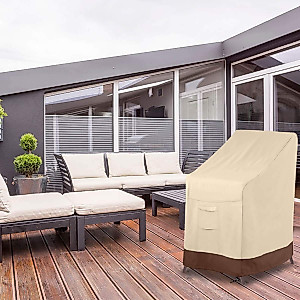 Vailge Stackable Patio Chair Cover,100% Waterproof Outdoor Chair Cover, Heavy Duty Lawn Patio Furniture Covers,Fits for 4-6 Stackable Dining Chairs,2 Pack-36"Lx28"Wx47"H,Beige&Brown