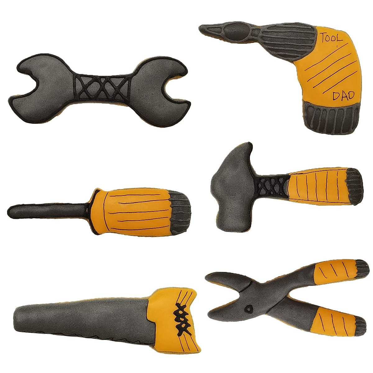 Mini Construction Tools Cookie Cutters Set of 6 pcs, Stainless Steel Mini Hardware Tools Series Shaped Fondant Baking Molds For Father's Day