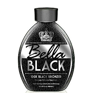 Bella Black 100X Bronzer Tanning Lotion – Premium Tanning Bed Lotion with Extreme Silicone Emulsion and Banana Fruit Extract – Instant Results – Dark Tanning Lotion for Indoor Tanning Beds - 13.5oz