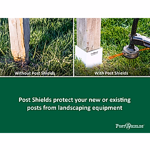 Post Shields Post Protector 6x6 (5.5"x5.5") - 6" H - Protects Your Mailbox, Deck & Fence Posts from Damage by Lawn Maintenance Equipment - Fits Wood & Metal Posts - No Tools, Screws or Nails Needed