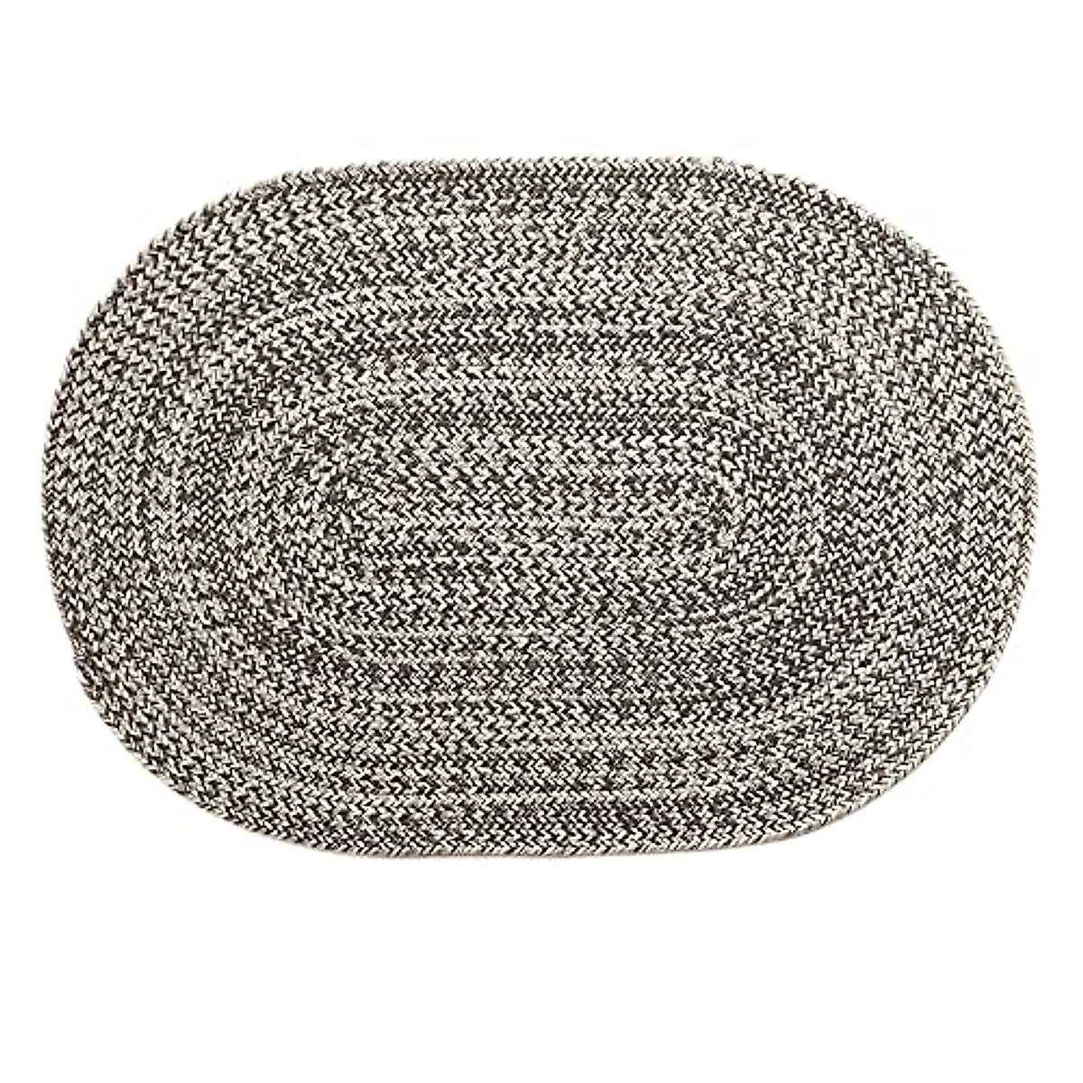 Super Area Rugs Cantebury Handmade Farmhouse Indoor/Outdoor Braided Rug Charcoal, Gray, Light Gray, White 4' x 6' Oval