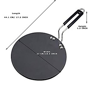 Sahishnu Online & Marketing Hard Anodized Aluminium Tawa,Hard Anodized Cookware,Hard Anodized Concave Tawa,Naan Roti Chapati Tawa,Diameter-275mm,Thickness-4mm,Size-11