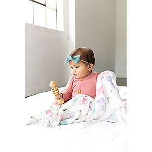 Large Premium Knit Baby Swaddle Receiving Blanket "Sassy" by Copper Pearl