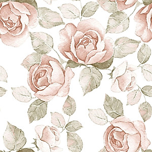 Heroad Brand 16.1''x118'' Vintage Floral Peel and Stick Wallpaper Retro Rose Flower Contact Paper for Cabinets Waterproof Contact Paper Removable Self Adhesive Drawer Liner Decoration Paper for Walls