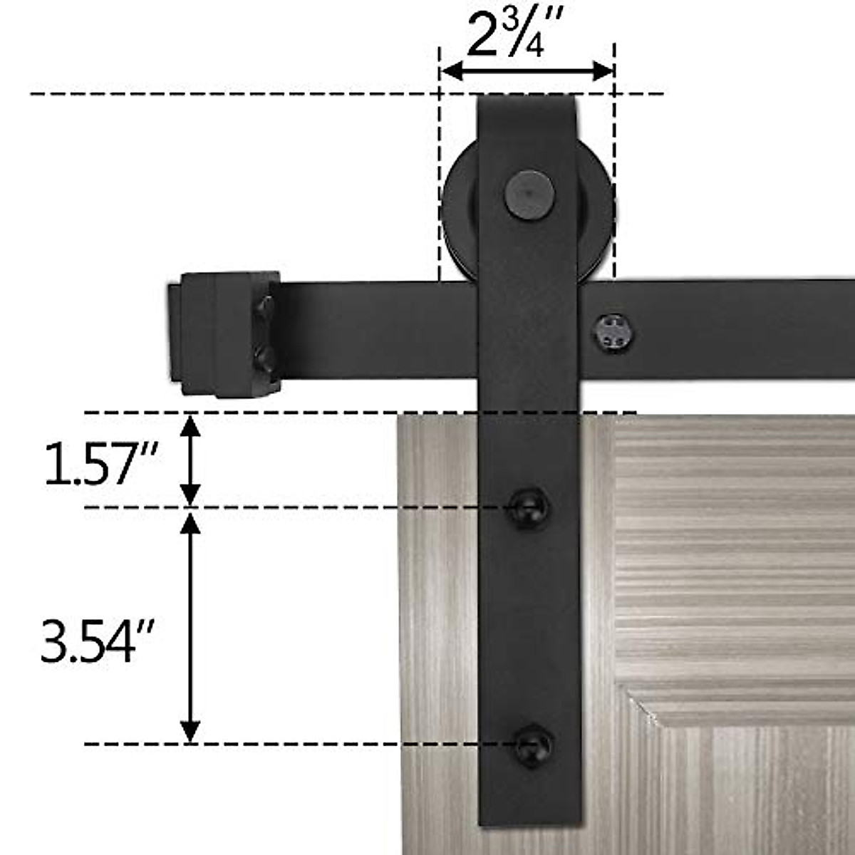 YIGOLD 8ft Sliding Barn Door Hardware Kit,Antique Style,Sliding Smoothly Quietly,Factory Outlet Upgraded Version Quality Carbon Steel,Fit 45"-48" Wide Door Panel-(J Shape Hanger)