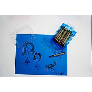 Storage Studios Advantus Super Stacker Crayon Box 8 Blue, 4, Clear, 2 Green, 2 Purple, 2 Pink 1.6 x 3.5 x 4.8 in. 61612 (18-Pack) bundled with 1 Artsiga Craft Bag