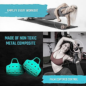 Cardio Ultra-Dense Metal Alloy Hand Weights With Anti-Slip Finger Loop Set of 2 for Yoga, Fitness Training for Men and Women - 2.0 lbs (Without Bag, Robin's Egg Blue) + Free E-Book Workout Guide