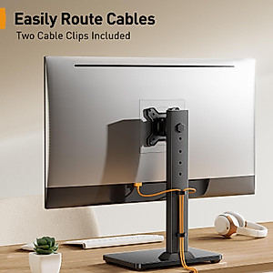 Perlegear Monitor Stand, Freestanding Monitor Mount for 13-34 inch Screens with 360 Degree Rotation, 5 Height Settings, Adjustable Monitor Desk Riser with Swivel and Tilt, Max VESA 100x100mm, PGTVS29