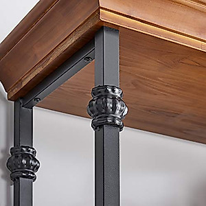 Danya B Juanita 6-Tier Etagere Wood and Metal Open Bookcase GH9006BW | Real Wood and Metal Freestanding Bookshelf | Industrial, Rustic, Farmhouse Style