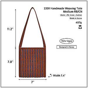 KWANI 2201 Handmade Weaving Tote Shoulder Bags for Women and Ladies (Royal Blue)