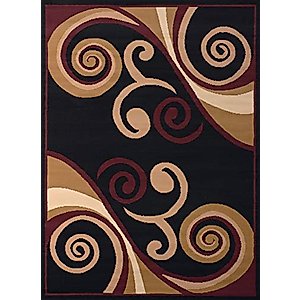 United Weavers Dallas Billow Rug - Burgundy, 2x8 Runner, Modern Jute Indoor Area Rug with Scrollwork Pattern
