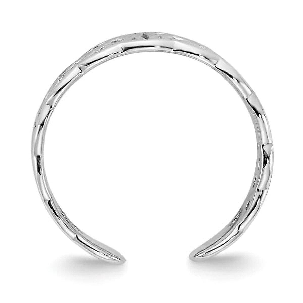 IceCarats 14K White Gold Adjustable Toe Ring Open Midi Band Summer Beach Jewelry