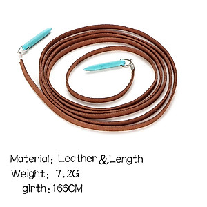 FXmimior Women Necklace Vintage Long Choker with Turquoise Pendant Sexy Rock Handmade Layered Necklace For Women (black)