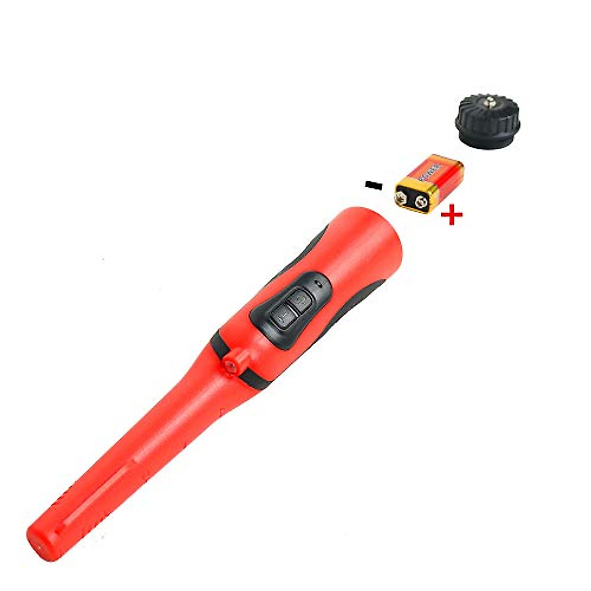 Fully Waterproof Portable Pinpointing Gold Metal Detector with LED Flashlight, 360 Degree Searching Pinpointer, IP68 Underwater to 5m/16.4feet Treasure Hunter for Adults and Kids, Three Modes, Red