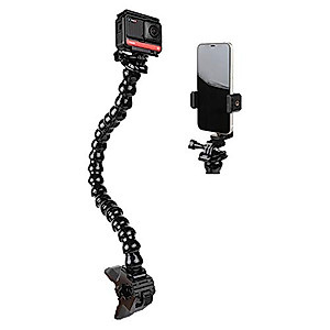 Pellking Jaws Flex Clamp Smartphone Mount with Adjustable Gooseneck（19 Sections） Compatible with iPhone Samsung,and GoPro Hero 10,9,8,7,6,5,4,, 3+, 2, 1, DJI Osmo Action Akaso Camera Mounts