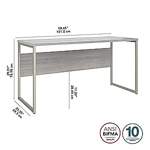 Bush Business Furniture Hybrid Computer Table Desk with Metal Legs, 60W x 24D, Platinum Gray