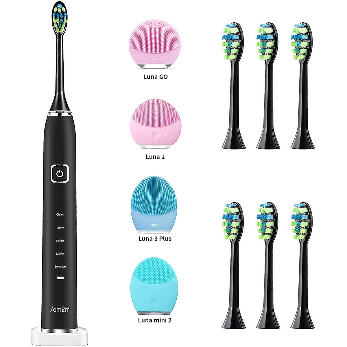 Czepa Charger for Fairywill Sonic Electric Toothbrush, Sonic Electric Toothbrush FOREO Luna Power Cord(2 Park)