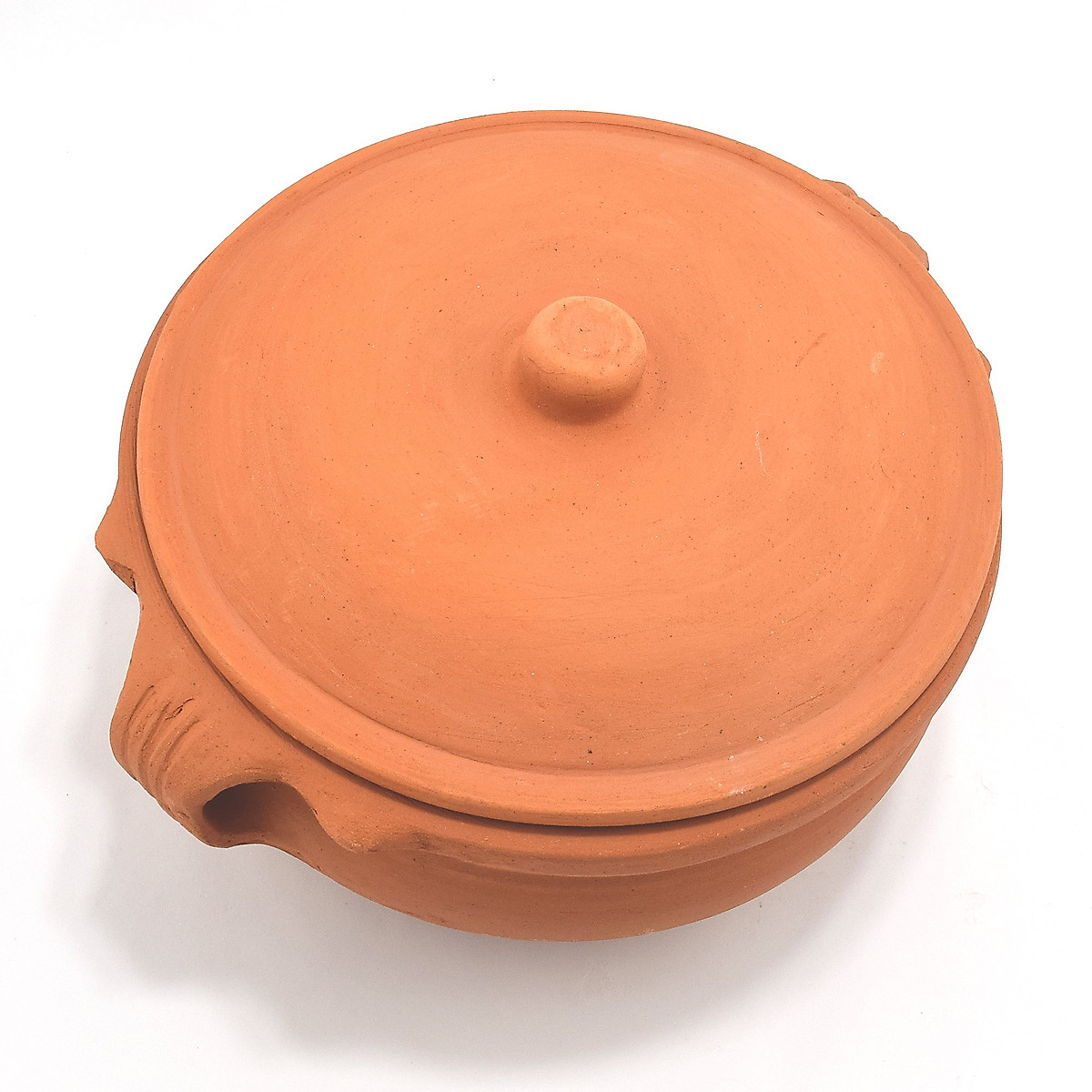 Ancient Cookware, Indian Clay Curry Pot, Extra Large, 10 Inch, 3.5 Quarts