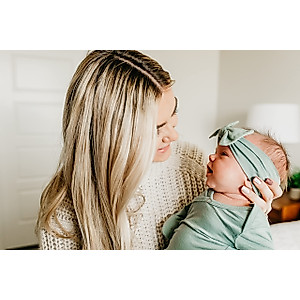 Copper Pearl Baby Gown - Knotted Newborn Sleepers for Baby Boy and Girl, Soft Stretchy Long Sleeve Infant Gowns with Bottom Tie and Hand Mittens, Perfect Hospital Coming Home Outfit (Briar)