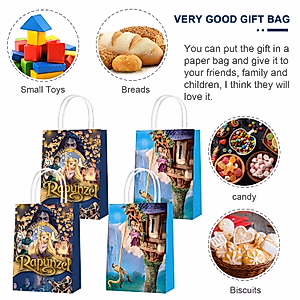 DeEnj 16PCS Tangle Rapunzel Party Bags,Princess Rapunzel Party Bags Rapunzel Tangled Princess Party Gifts Bags Goodie Bags for Kids Party Supplies