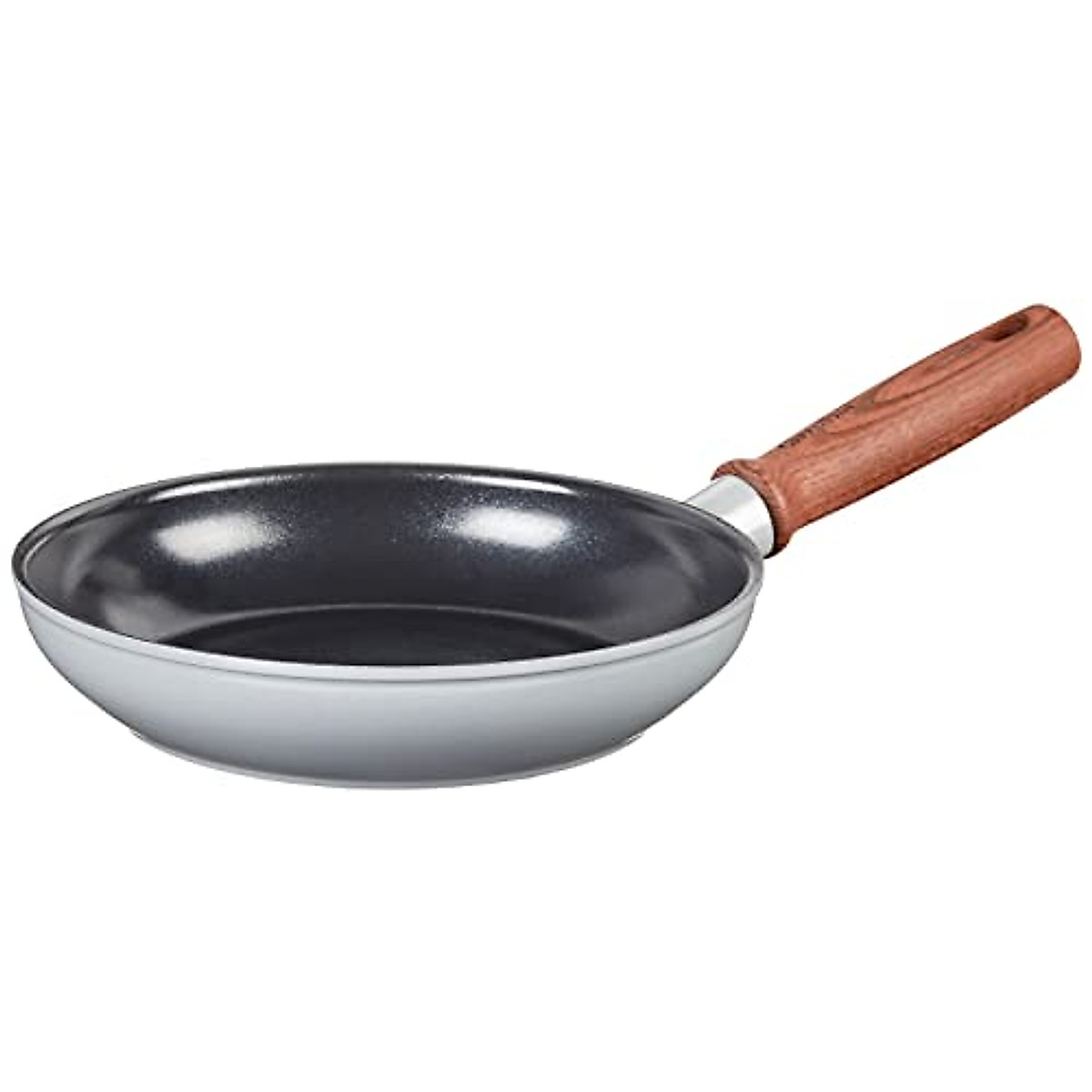 GreenPan Mayflower Pro Hard Anodized Healthy Ceramic Nonstick, 8" Frying Pan Skillet, Vintage Wood Handle, PFAS-Free, Induction, Charcoal Gray
