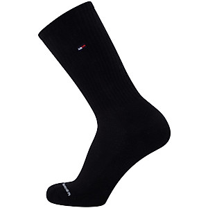 Tommy Hilfiger Men's Athletic Socks - Cushioned Crew Socks (10 Pack), Size 7-12, Pure Black