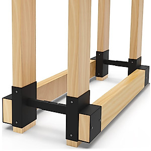 Artibear Depth Adjustable Firewood Rack Brackets for Outdoor, 2x4 Wood Storage Holder Kit for Indoor Fireplace, 2 Packs (2x4s not Include)