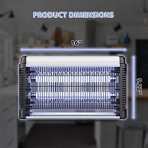 Longchin Indoor Electric Insect Killer & Bug Zapper(20W), Mosquito, Bug, Moth, Fly Killer - Powerful 2800V Grid - 2-Pack Replacement Bulbs Included - for Residential & Commercial Indoor Use Only