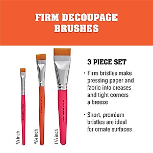 Mod Podge Furniture Brush Set of 3 (1 1/4-Inch, 11/16-Inch, 3/8-Inch), 24781 One Each, Original Version