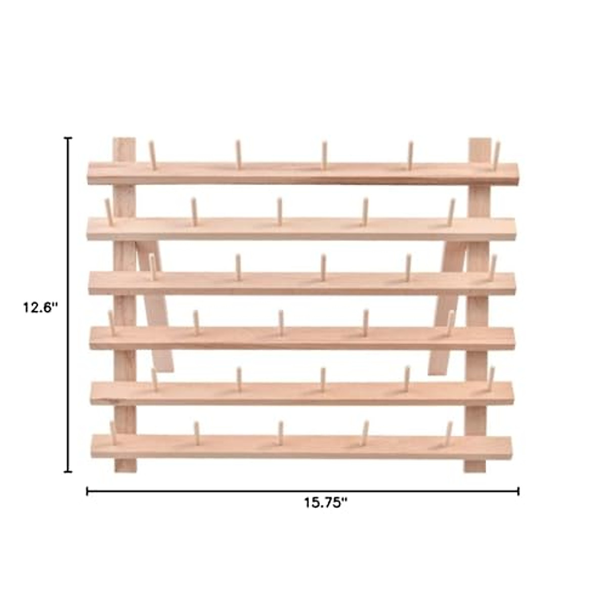 Exceart Thread Storage Rack 30 Spool Cone Foldable Wood Thread Rack Stand Embroidery Machine Holds DIY Bobbin Thread Organizer for Embroidery Craft Sewing Thread Stand Holder
