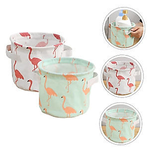 Outanaya 2pcs Storage Basket Mini Containers Shelf Organizer Bins Decorative Storage Bins Snack Containers Canvas Storage Bin Shelves Mini Baskets Decorative Basket Foldable Cotton Linen