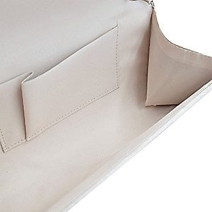 Elegant Classic Satin Pleated Satin Flap Clutch Evening Bag Handbag, Champagne