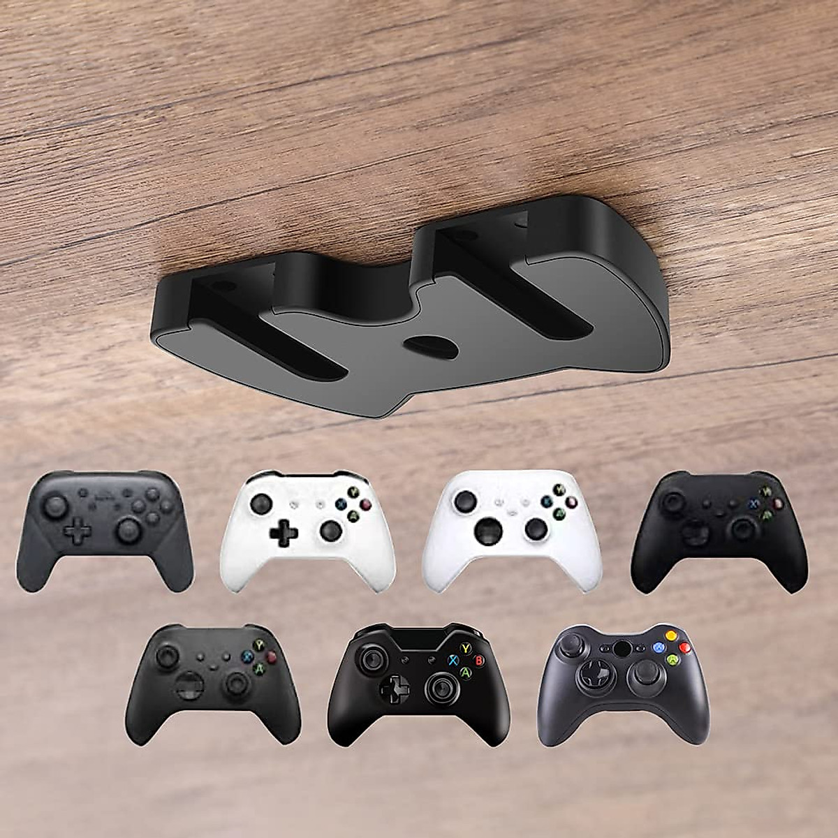 Controller Stand Holder for X-Box One/X-Box Ones/X/X-Box Series S/X Controller Under Desk Hanging Rack (Black)