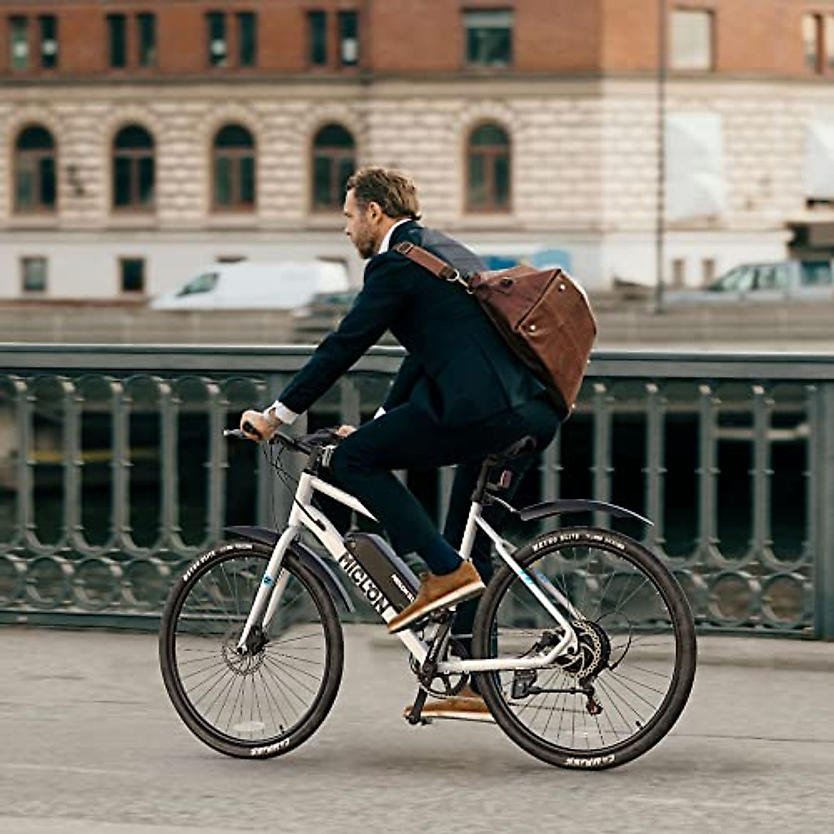 MICLON Macmission 100 Electric Bike for Adults, Electric Bike 27.5", 4A Fast Charge, 36V/13Ah Removable Battery, Up to 44 Miles Range, Shimano 7-Speed Commuter Mountain Bike E-Bike White