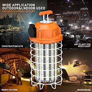 NS 150W LED Temporary Work Light Fixture,5,000K 24250 Lumen Daylight White,IP64 Dust & Waterproof,Portable Hanging Construction Lighting for Jobsite Indoor Outdoor Workshop Location